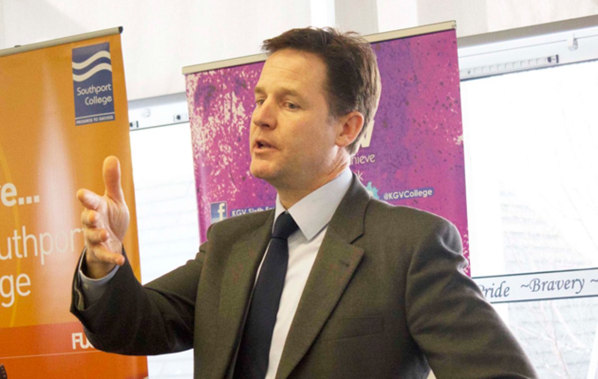 Clegg promises to protect education spending ‘from cradle to college’