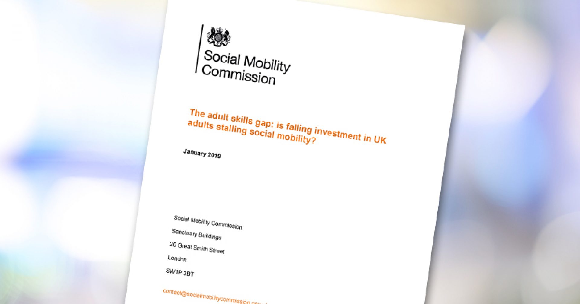 Social Mobility Commission: adults who most need training missing out