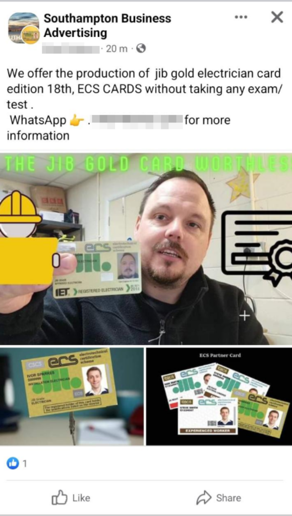 Fake skills cards have opened the door to construction site blaggers